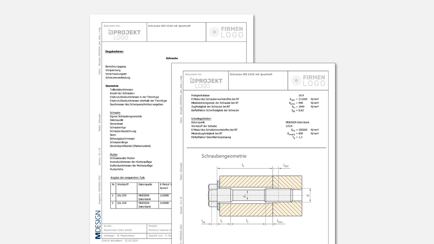 VDI 2230: Software for the calculation of bolted joints